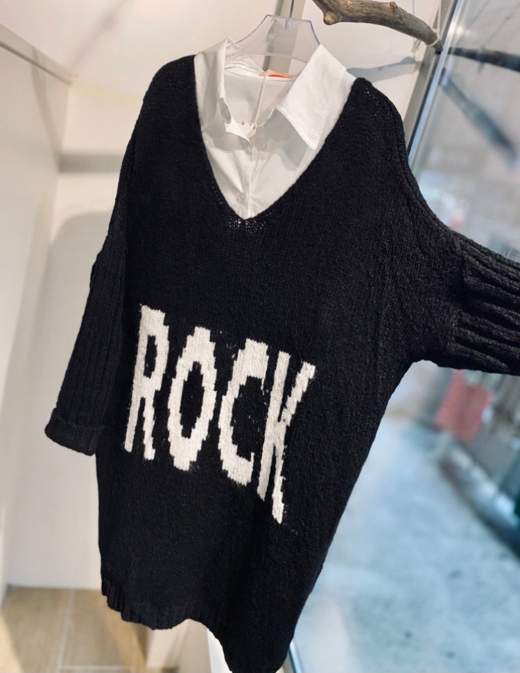Stickad tröja ROCK – Hagagården